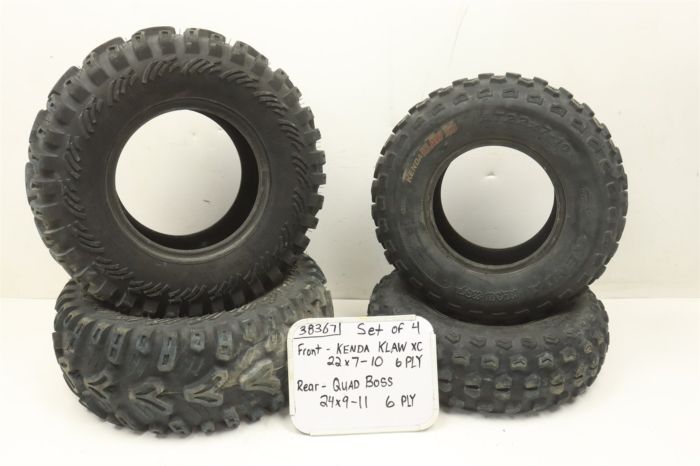 ATV Tires Front Kenda Klaw 22x7-10 Rear Quad Boss 24x9-11 38367 - Power ...